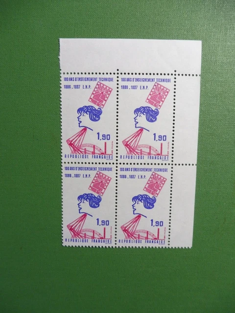 1986 FRANCE Y & T N°2444 100 Ans D'enseignement Technique Bloc De 4 Ttb EUR 1,80 - PicClick FR